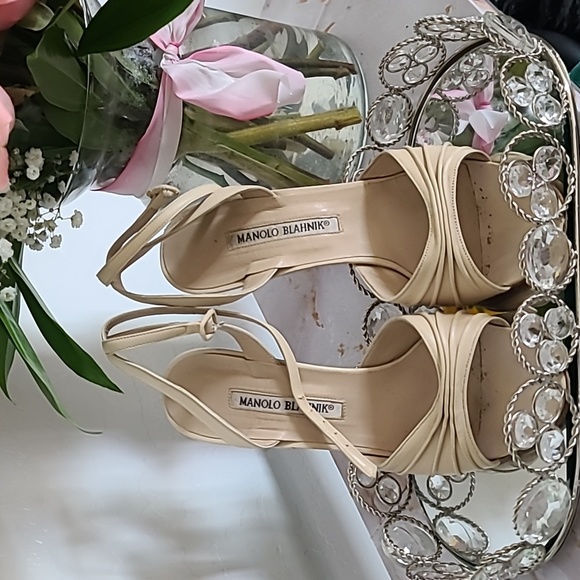 Manolo Blahnik | Shoes | Manolo Blahnik 375 Corus Nude Sandals | Poshmark